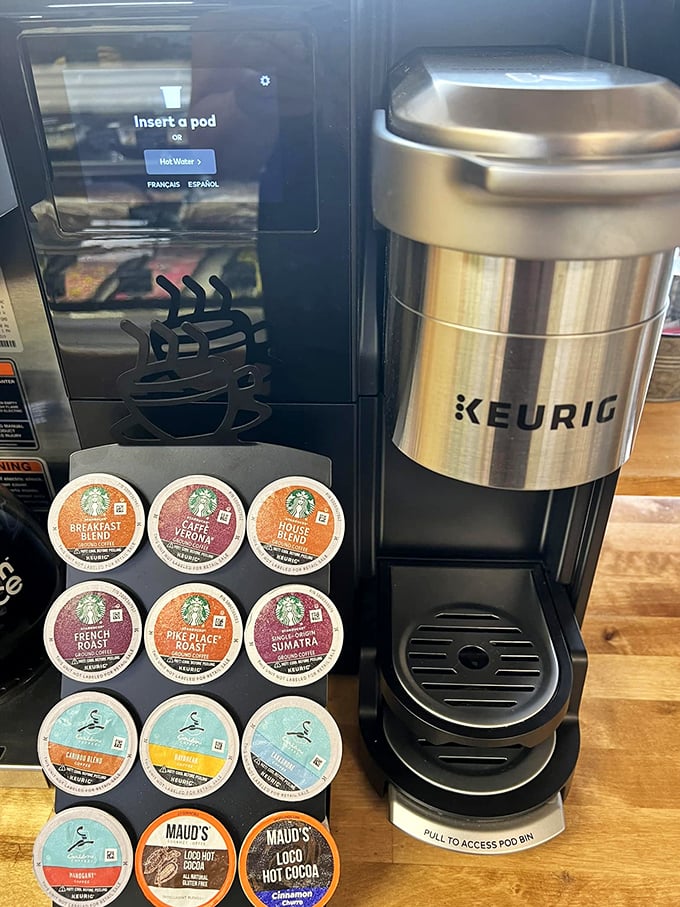 Coffee station ready for action. Because what's a perfect pastry without its perfect partner in delicious crime?