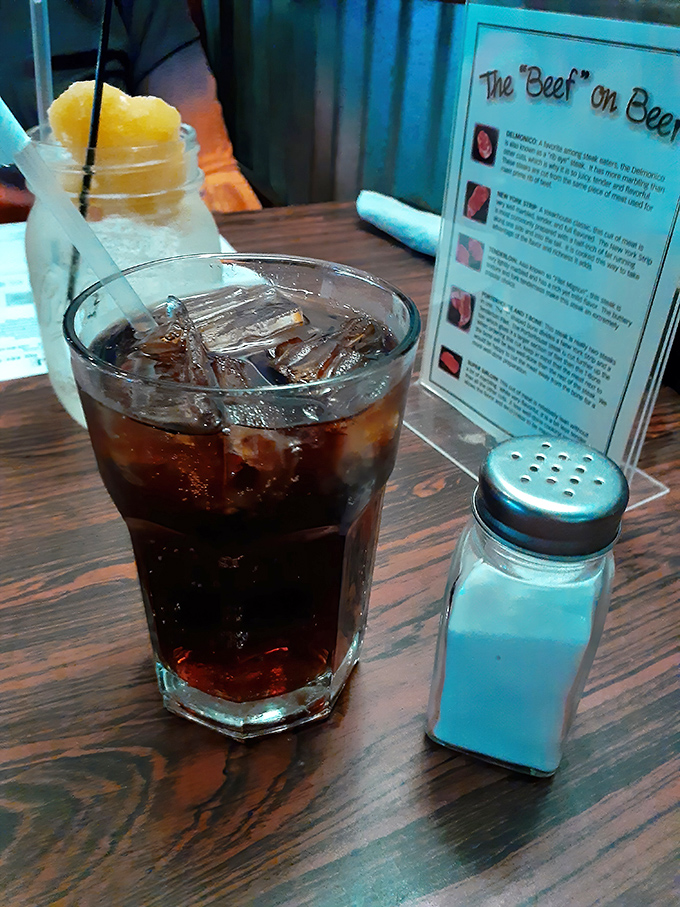 Every great steak deserves a proper sidekick. This classic soda and salt shaker duo stands ready to support the main attraction.