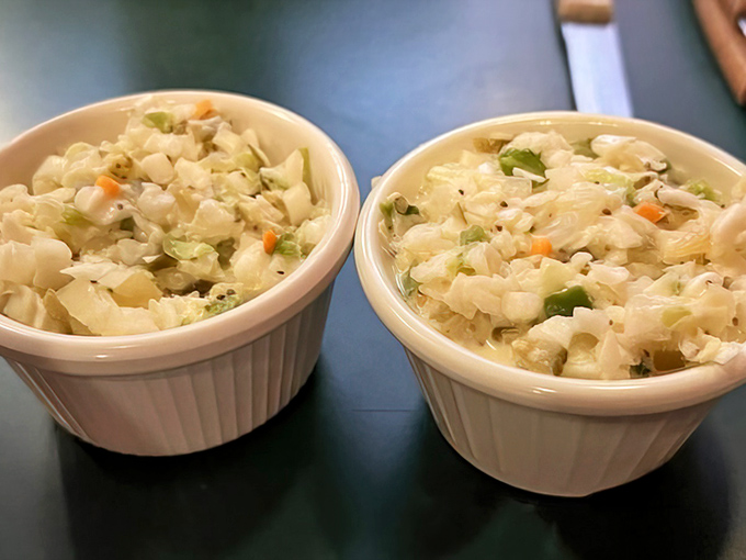 Cole slaw that understands its purpose in the barbecue ecosystem &ndash; crisp, fresh, and ready to cut through the richness of smoked meats.