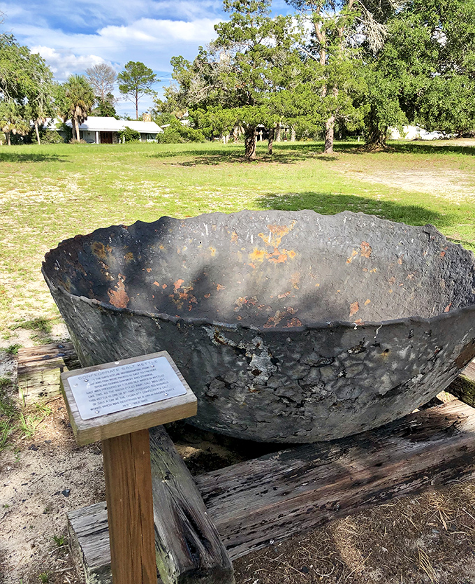 This massive salt kettle tells tales of Civil War ingenuity &ndash; when necessity mothered invention along Florida's strategic coastline.