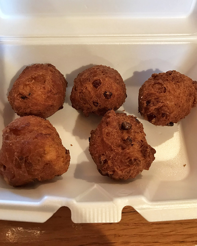 Hush puppies that would make a Southerner weep with joy. Crispy exterior, fluffy interior—the perfect vehicle for sopping up extra sauce.