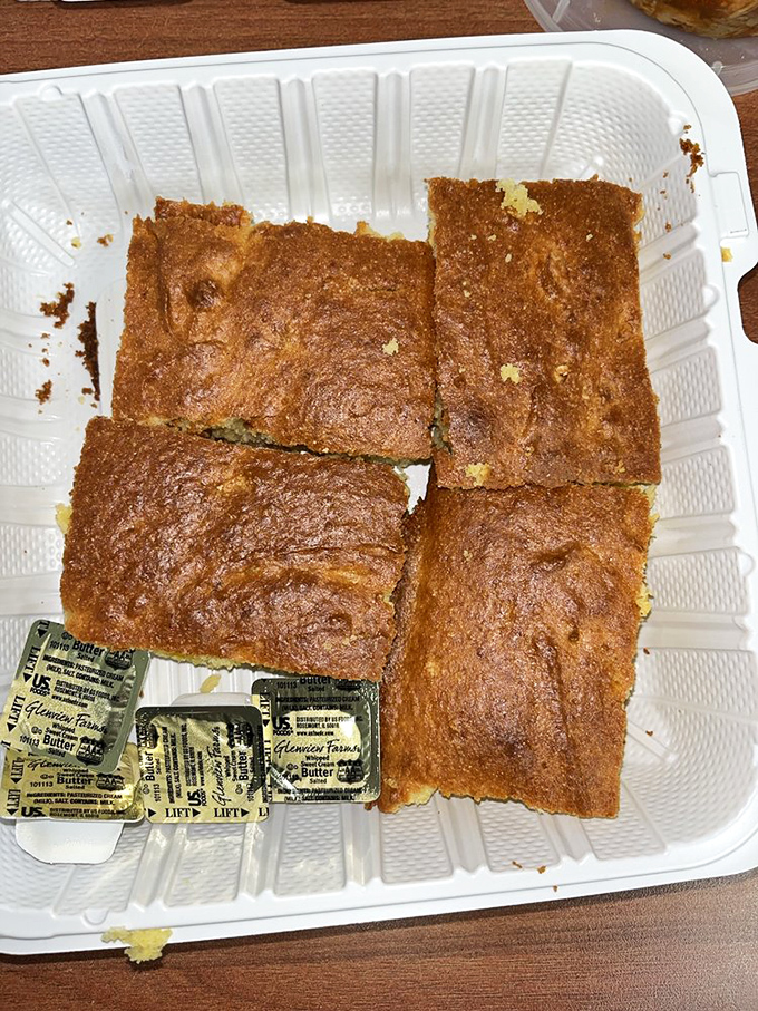 Golden cornbread squares that strike the perfect balance between sweet and savory &ndash; the ideal sauce-sopping companion.