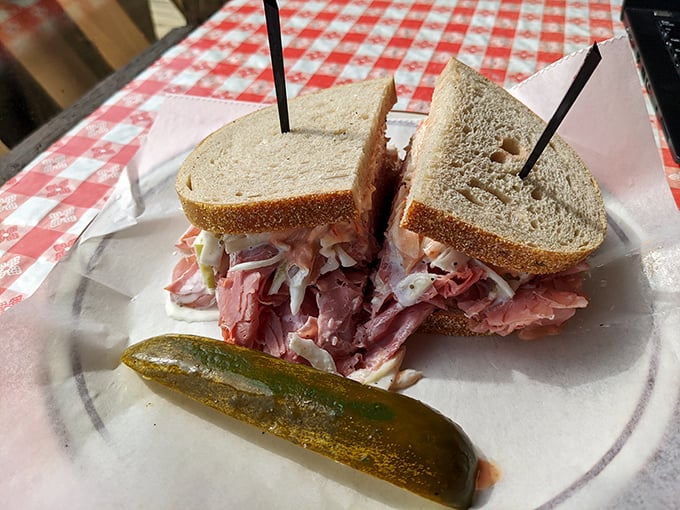 This isn't just a sandwich &ndash; it's a monument to the noble corned beef, where each slice is treated with the reverence it deserves. 