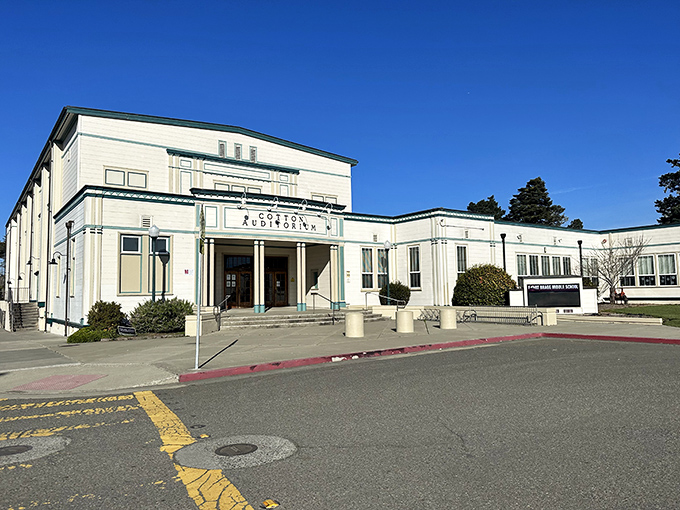 Cotton Auditorium stands as Fort Bragg's cultural heart, a beautifully preserved Art Deco venue where community theater and visiting musicians create small-town magic.