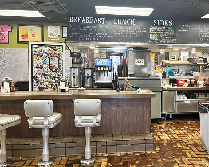 Where the magic happens&mdash;the counter view of Early Bird's kitchen. Like watching a delicious symphony being conducted in real time.