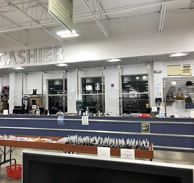 The checkout counter where bargain victories are tallied and thrifting triumphs become official.