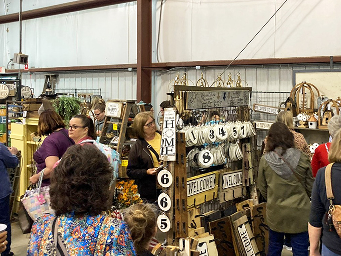 Treasure hunters in their natural habitat, searching for that perfect piece that speaks to them amid a wonderland of vintage possibilities.