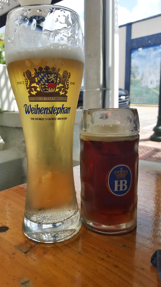 A tall Weihenstephan wheat beer stands proudly next to its darker companion&mdash;liquid proof that Germans have been perfecting happiness for centuries.