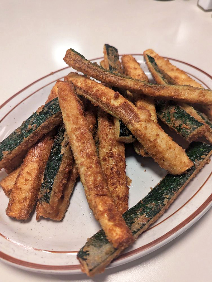 Fried zucchini sticks&mdash;the vegetable that finally found its true calling. Crispy, golden, and utterly irresistible with ranch dressing.