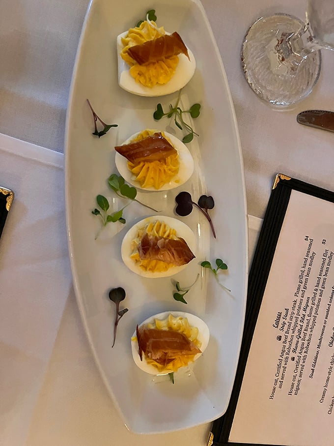 These aren't your grandmother's deviled eggs &ndash; unless your grandmother was a culinary genius with an eye for elegant presentation.