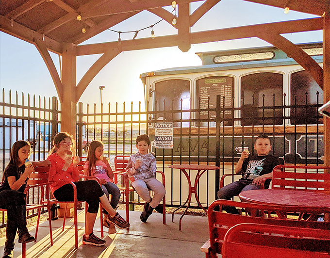 The outdoor seating area: where ice cream drips slower, conversations flow easier, and kids discover the joy of unplugged entertainment.