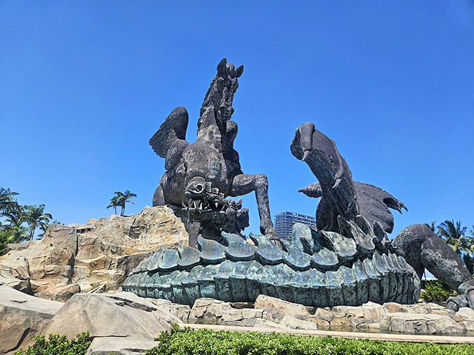 Dragon vs. horse in the ultimate heavyweight championship. My money's on the one with fire-breathing capabilities.