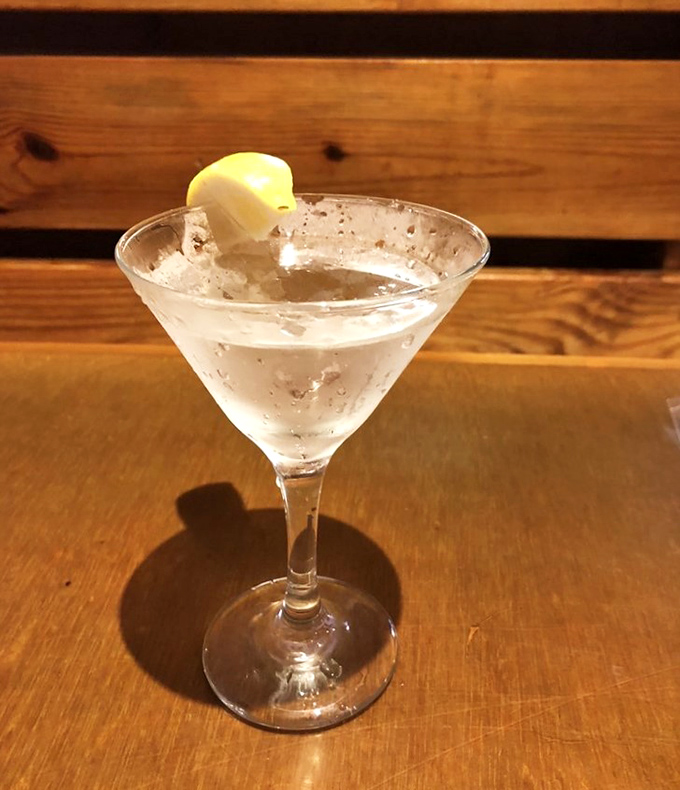 A classic martini with just the right chill factor—because sometimes the perfect seafood companion wears a stemmed glass.