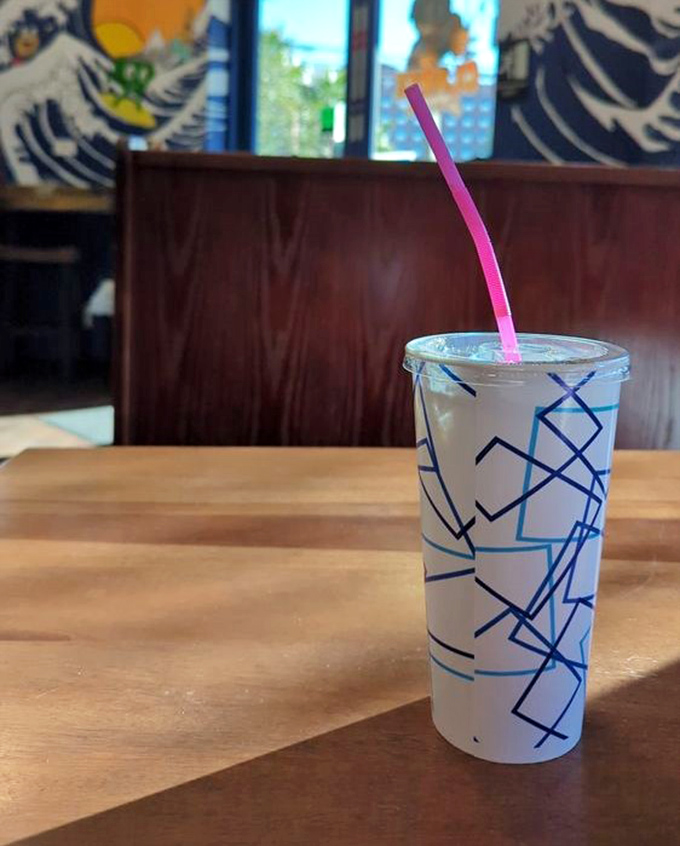 Even the drinks come with artistic flair. That straw isn't just a straw&mdash;it's your personal pipeline to refreshment between sandwich bites.