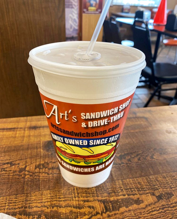 Even the cups warn you about addiction. When a sandwich shop is this confident about habit-forming food, you should probably listen.