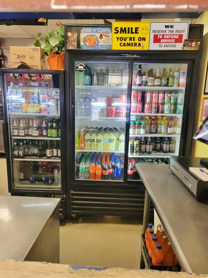 The self-serve drink station keeps things simple, just like the good old days.