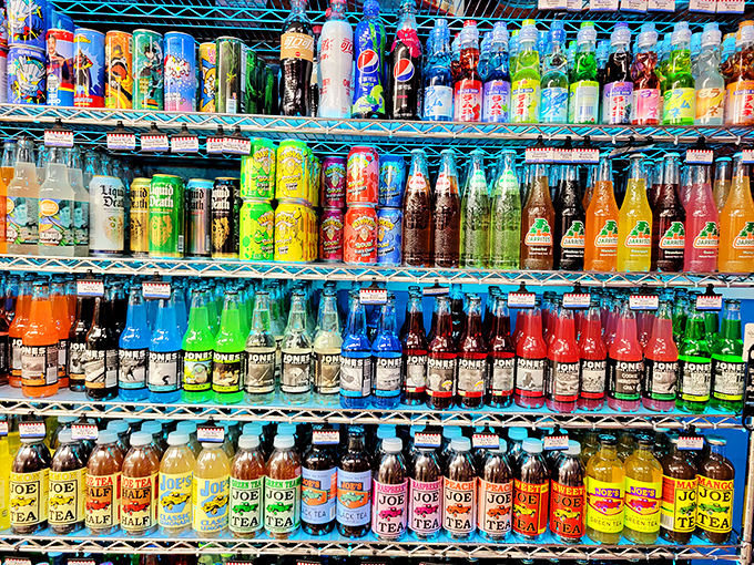 A beverage selection that proves America never met a flavor it wouldn't carbonate and bottle.