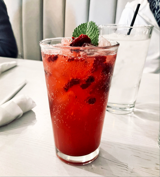 That ruby-red beverage isn't just a drink, it's summer in a glass&mdash;complete with fresh berries and mint that make plain water seem like a missed opportunity.