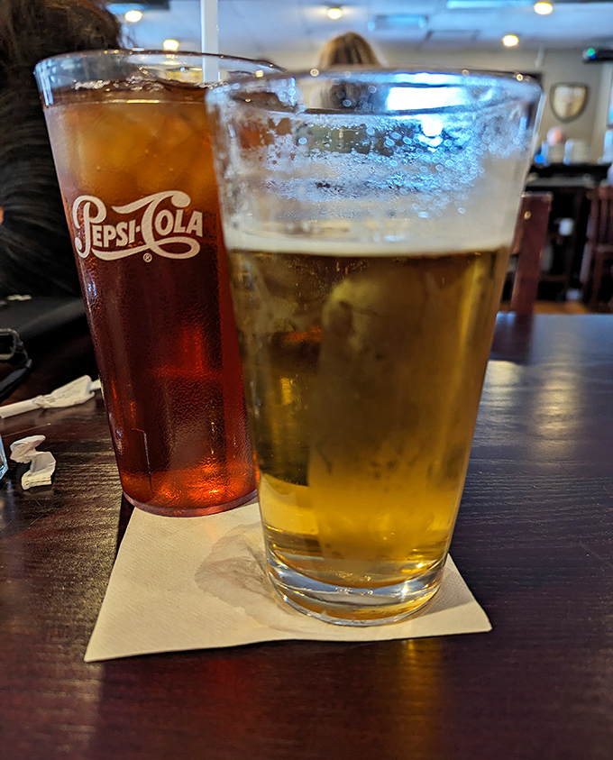 Cold beer and classic Pepsi&mdash;because sometimes the perfect beverage pairing is whatever makes you smile between bites.