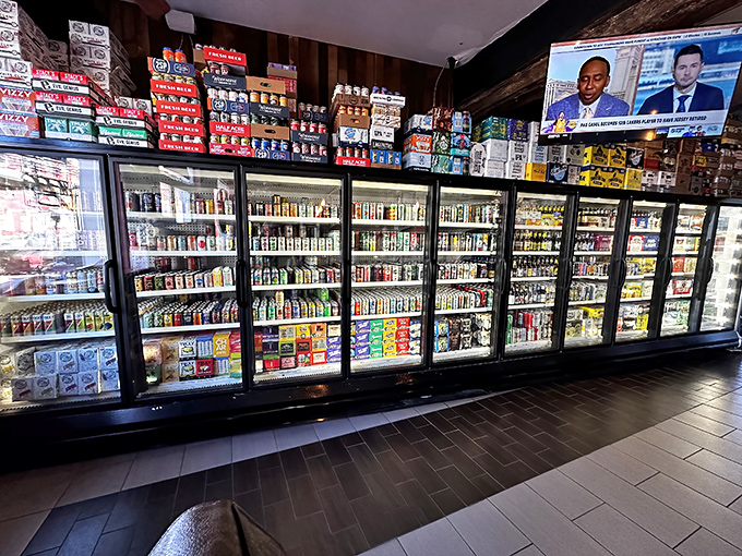 The beer cooler situation at Jaxx is serious business&mdash;a wall of possibilities that says "we understand priorities around here."