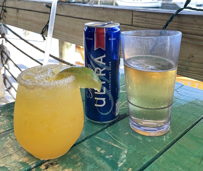 Nothing says "vacation mode activated" quite like a frosty margarita with a beer chaser. The salt rim isn't optional &ndash; it's essential Florida protocol.
