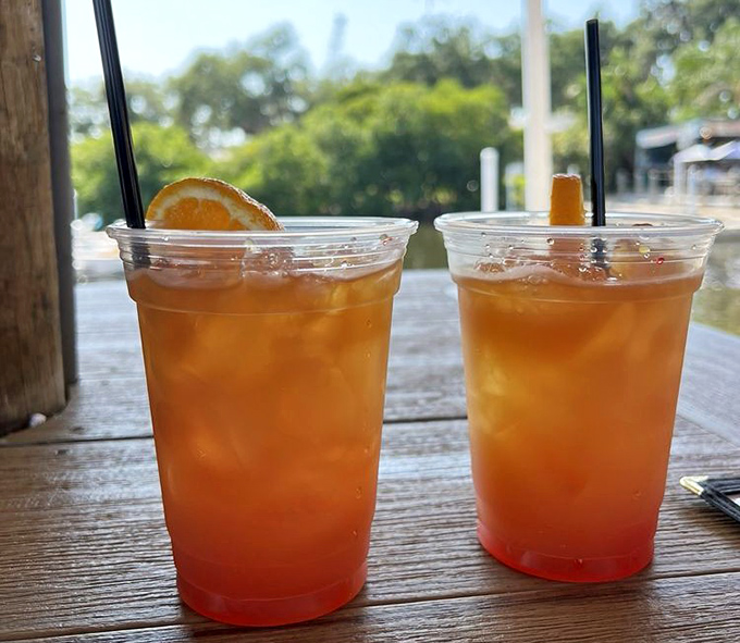 Florida in a glass: sunset-colored rum runners that taste dangerously like fruit juice but pack the punch of a tropical storm.