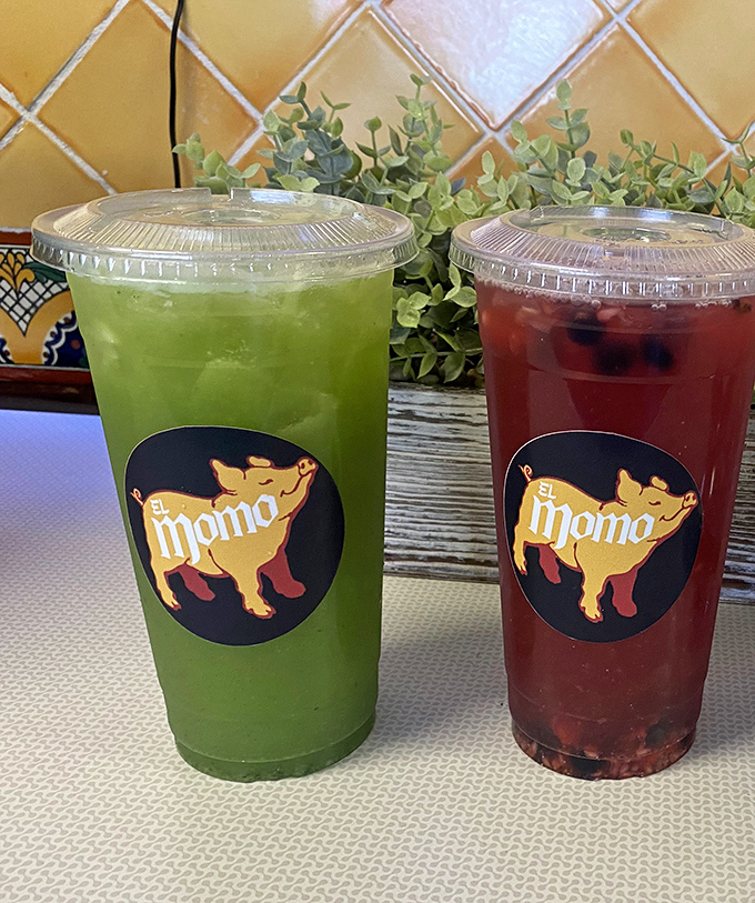 Vibrant aguas frescas that cut through rich carnitas like a refreshing breeze. These aren't just drinks&mdash;they're the reset button between bites of pork paradise.