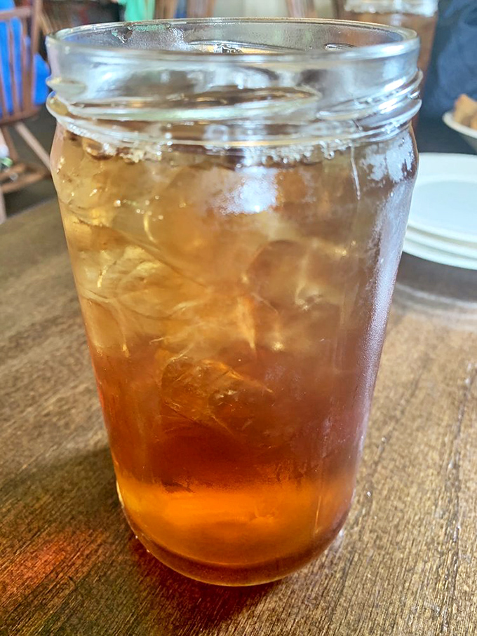 Sweet tea served in a mason jar&mdash;because some Southern traditions are too perfect to mess with. Liquid sunshine with ice.