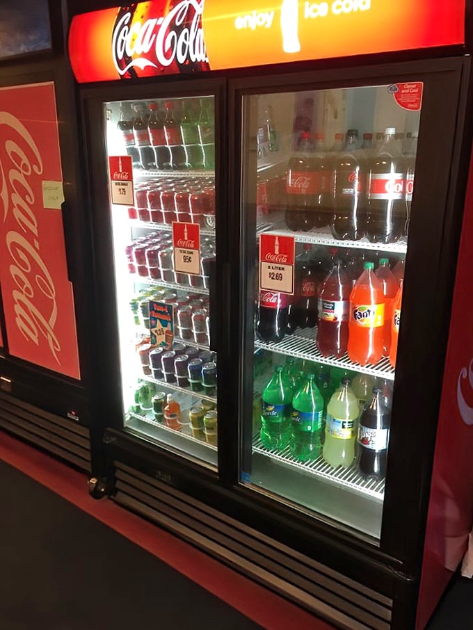 The soda cooler&mdash;where decisions are simpler than choosing pizza toppings but just as important to the complete Mama Mia's experience.