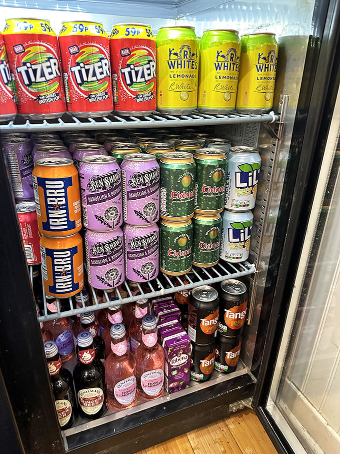 The drink cooler stocks proper British sodas&mdash;liquid nostalgia for expats and delicious curiosities for Americans brave enough to try Irn-Bru.