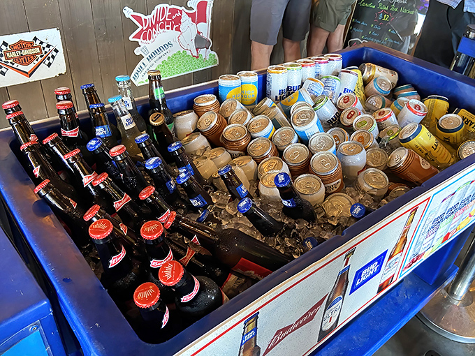 The ice chest of cold beers&mdash;nature's perfect companion to smoked meat since cavemen first said, "This mammoth could use a drink."