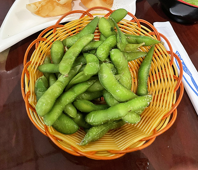Edamame: nature's perfect snack food. These little green pods of joy are the potato chips of the sushi world &ndash; utterly addictive.