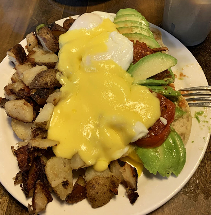Eggs Benedict elevated to art form - hollandaise dreams do come true in this Florida breakfast paradise.