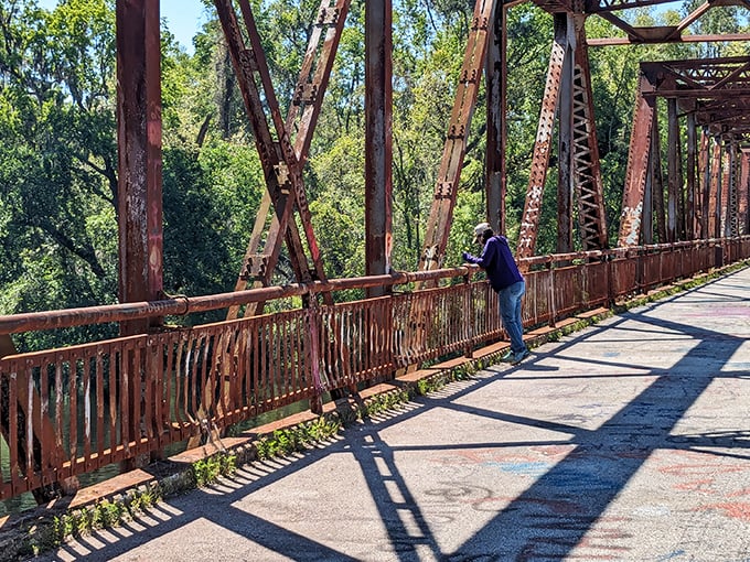 Standing on Ellaville Bridge feels like straddling two centuries—modern Florida on one side, ghostly echoes of prosperity on the other.