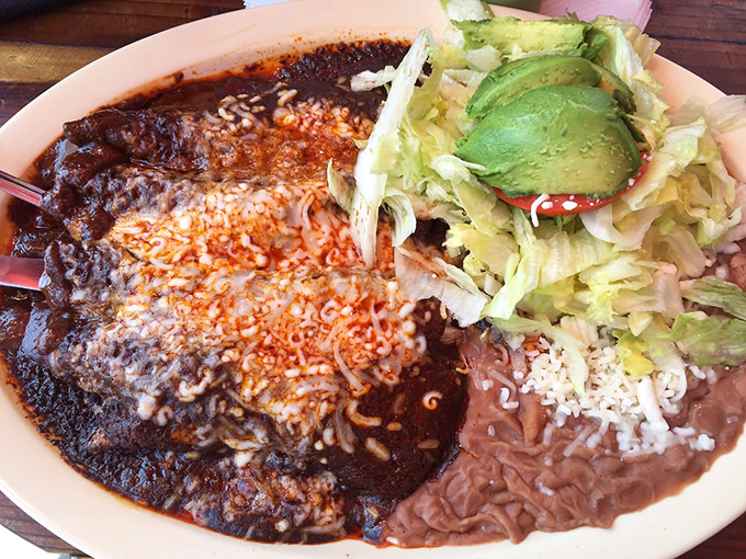 Enchiladas swimming in complex mole sauce that probably took someone's abuela three days to perfect—worth every minute of the wait.