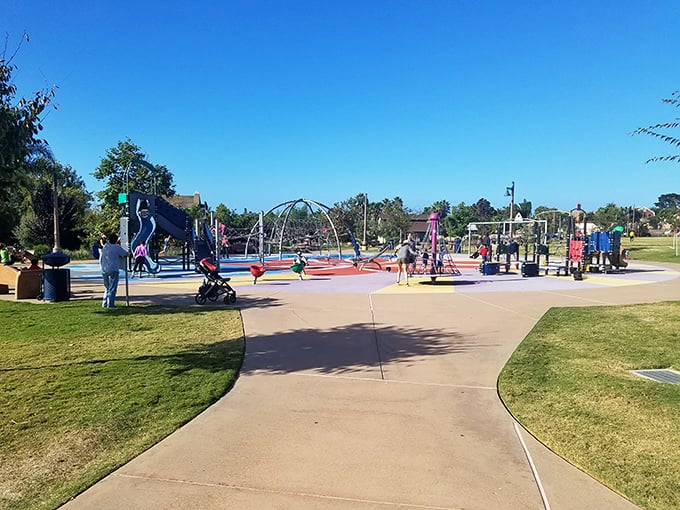 Encinitas Community Park proves that playgrounds aren't just for kids – they're for parents pretending they came just for the kids.