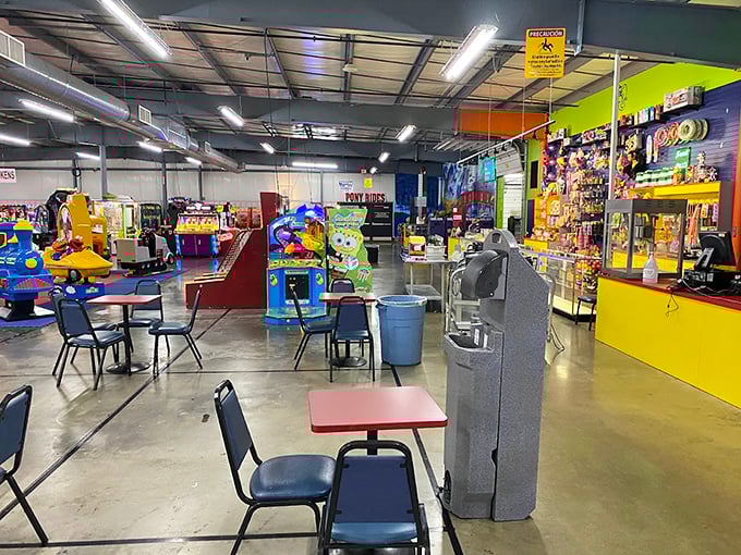 Between treasure hunts, the entertainment zone offers a moment to rest weary feet and contemplate your next bargain-hunting strategy.