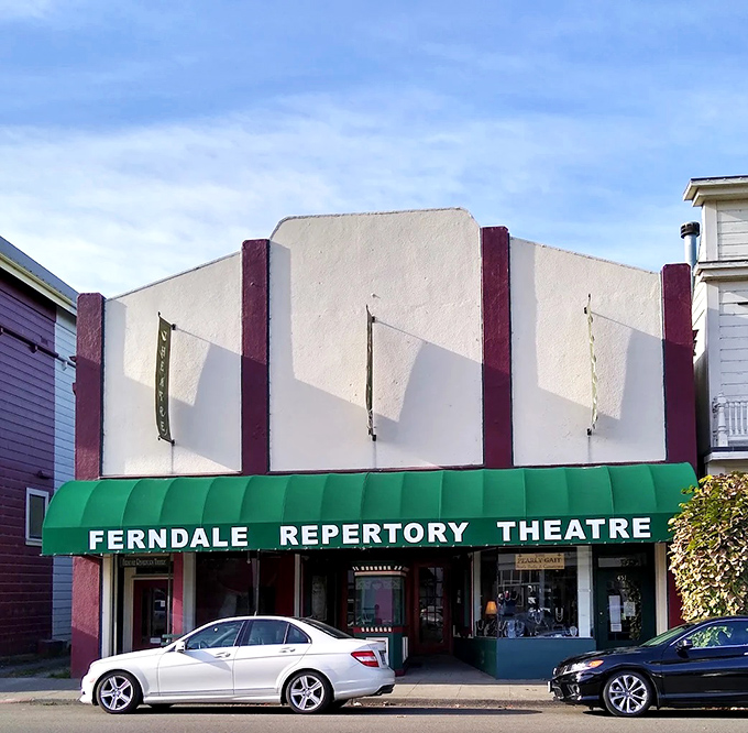 The Ferndale Repertory Theatre brings cultural flair to Main Street, its Art Deco styling a contrast to the town's Victorian sensibilities.