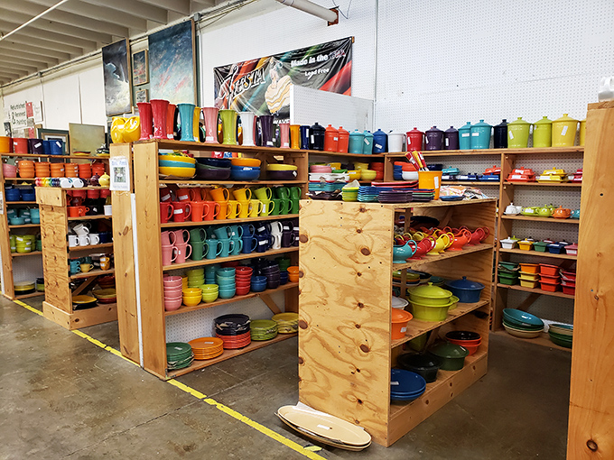 Fiestaware in colors so vibrant they make your modern dishes look like they need a vacation to somewhere tropical.