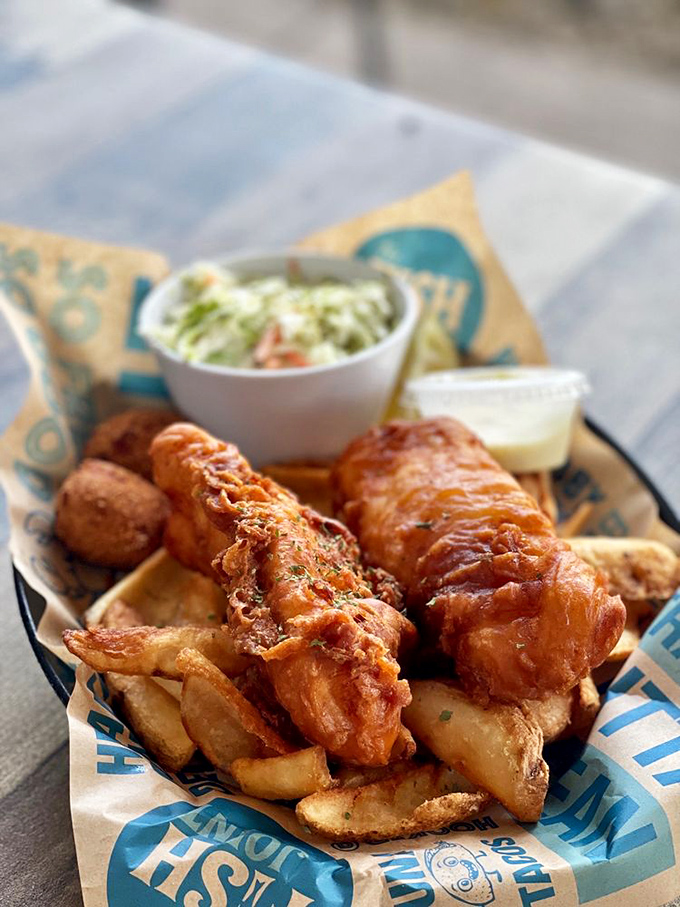 Fish and chips executed with the kind of precision that would make the British nod in respectful approval.