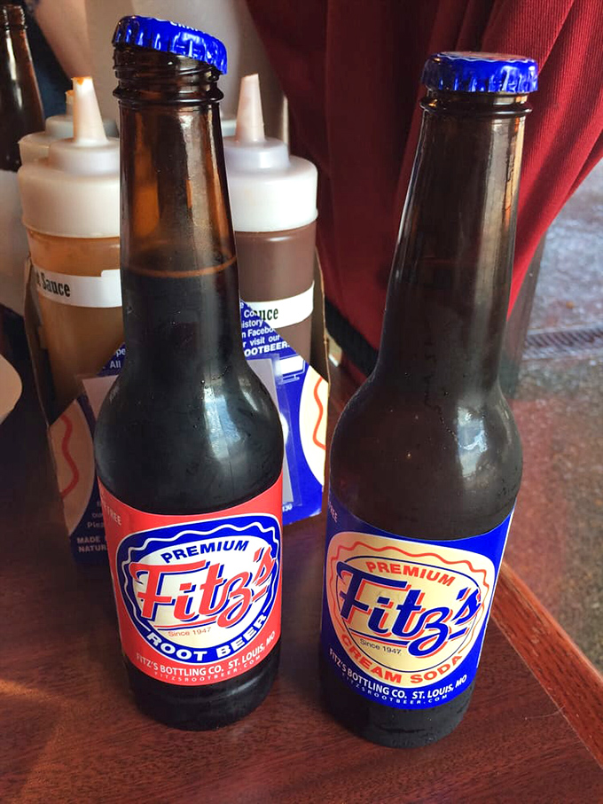 Fitz's root beer, St. Louis' liquid treasure, standing at attention like soldiers ready to battle the spice and cut through the richness of smoked meat.
