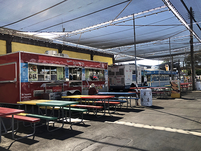 Culinary row where food truck dreams come true. Follow your nose and join the locals at these colorful kitchens on wheels.