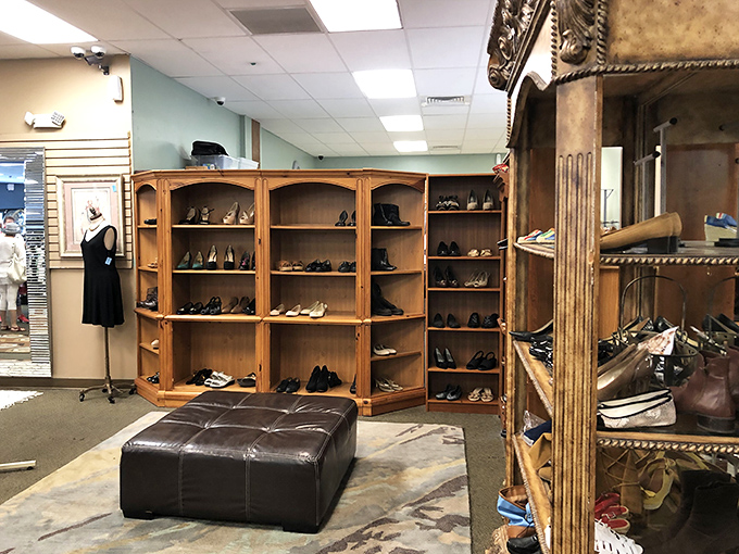 The shoe department rivals boutiques, minus the sticker shock. Those leather loafers have barely touched pavement and are begging for a second chance.