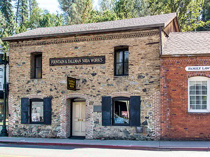 The Fountain & Tallman Soda Works Museum packs centuries of stories into its sturdy stone walls, a compact time capsule of Gold Country heritage.