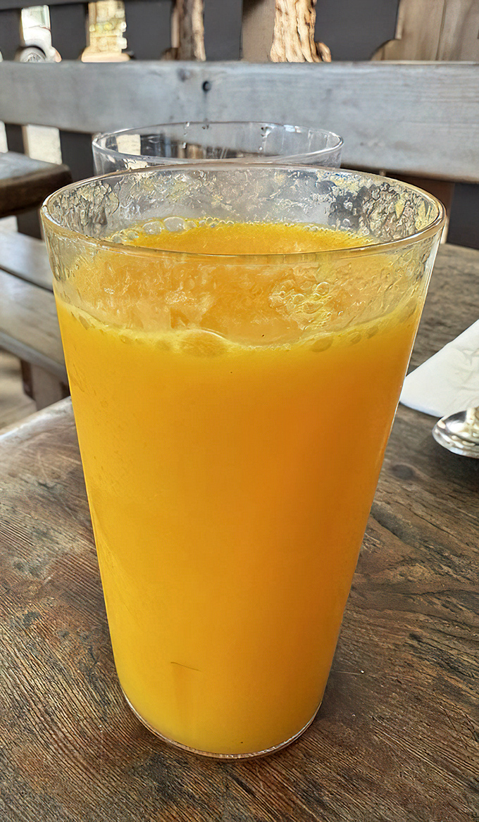 Fresh orange juice so vibrant it looks like liquid sunshine &ndash; the kind that makes you wonder why you ever settled for the stuff from concentrate.
