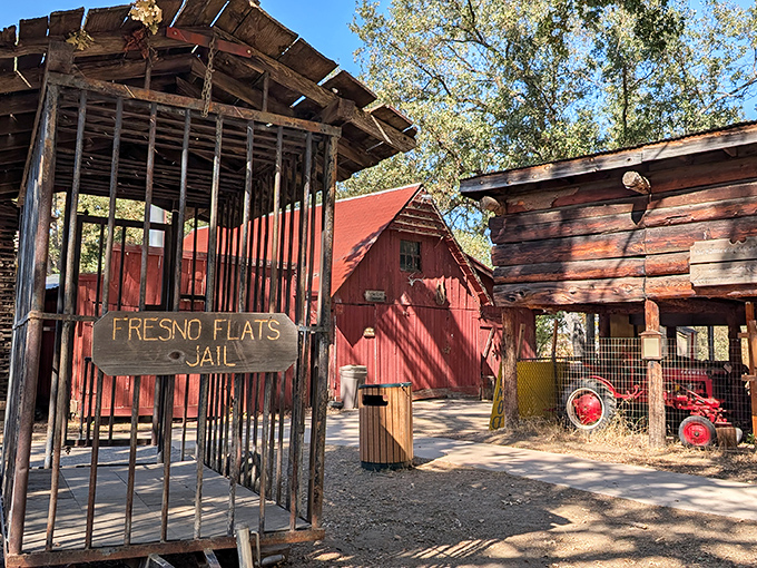 The Fresno Flats Jail: where the accommodations haven't improved since the Gold Rush, and that's exactly the point.