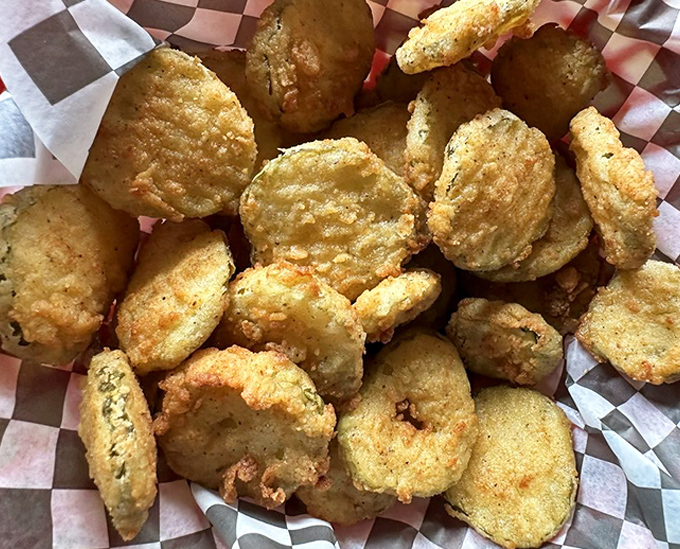 Fried pickles proving that yes, everything really is better battered and deep-fried&mdash;science has spoken.