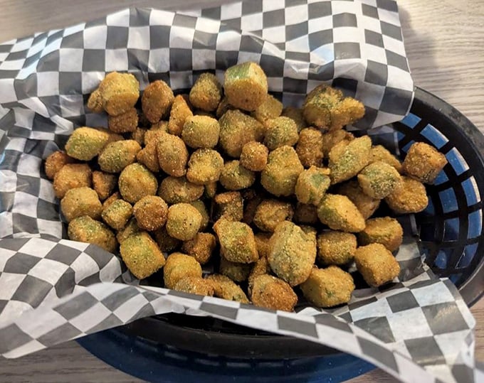 Fried okra that converts skeptics faster than a television evangelist with a really good haircut.