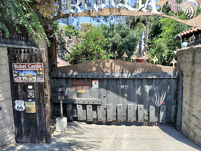 This isn't your average garden gate&mdash;it's a portal to another world crafted from salvaged materials and imagination. Knock and enter if you dare!