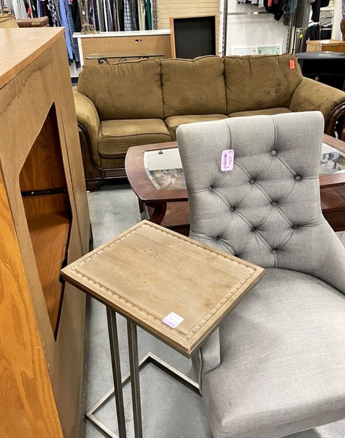 Furniture with stories to tell. That tufted chair has seen things in its previous life&mdash;now it's ready for your reading nook.